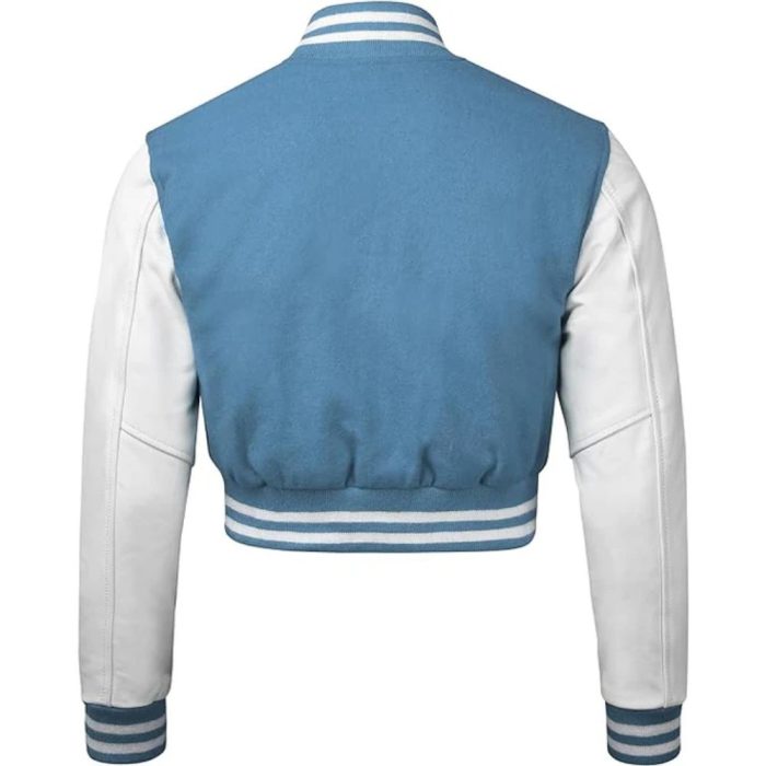 Blue And White Cropped Varsity Jacket | RLJ