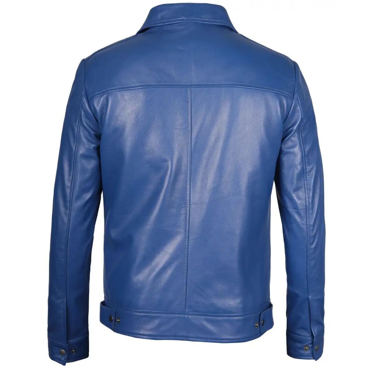Blue Real Leather Jacket - RLJ
