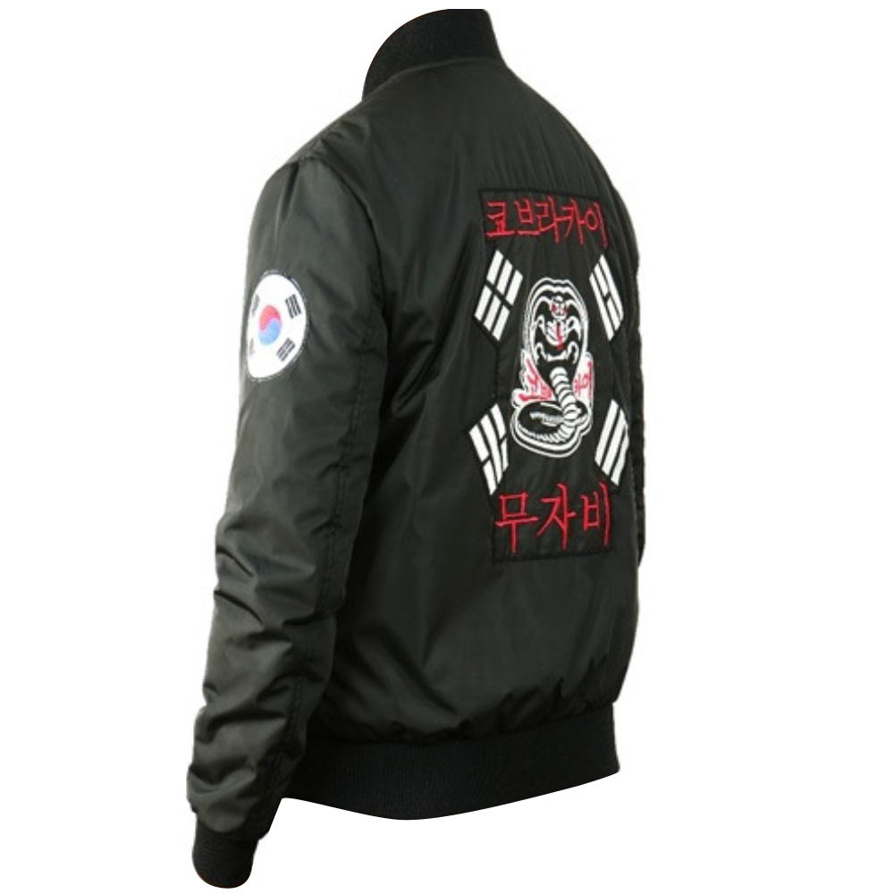 Cobra Kai S06 John Kreese Black Bomber Jacket | RLJ