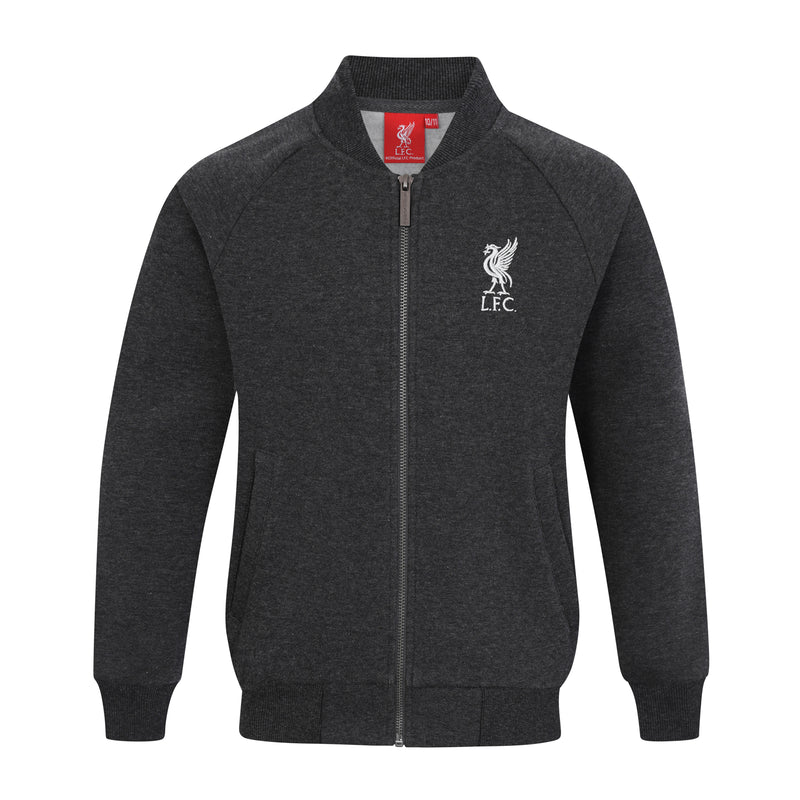 Liverpool FC Boys Grey fleece Varsity Jacket - RLJ