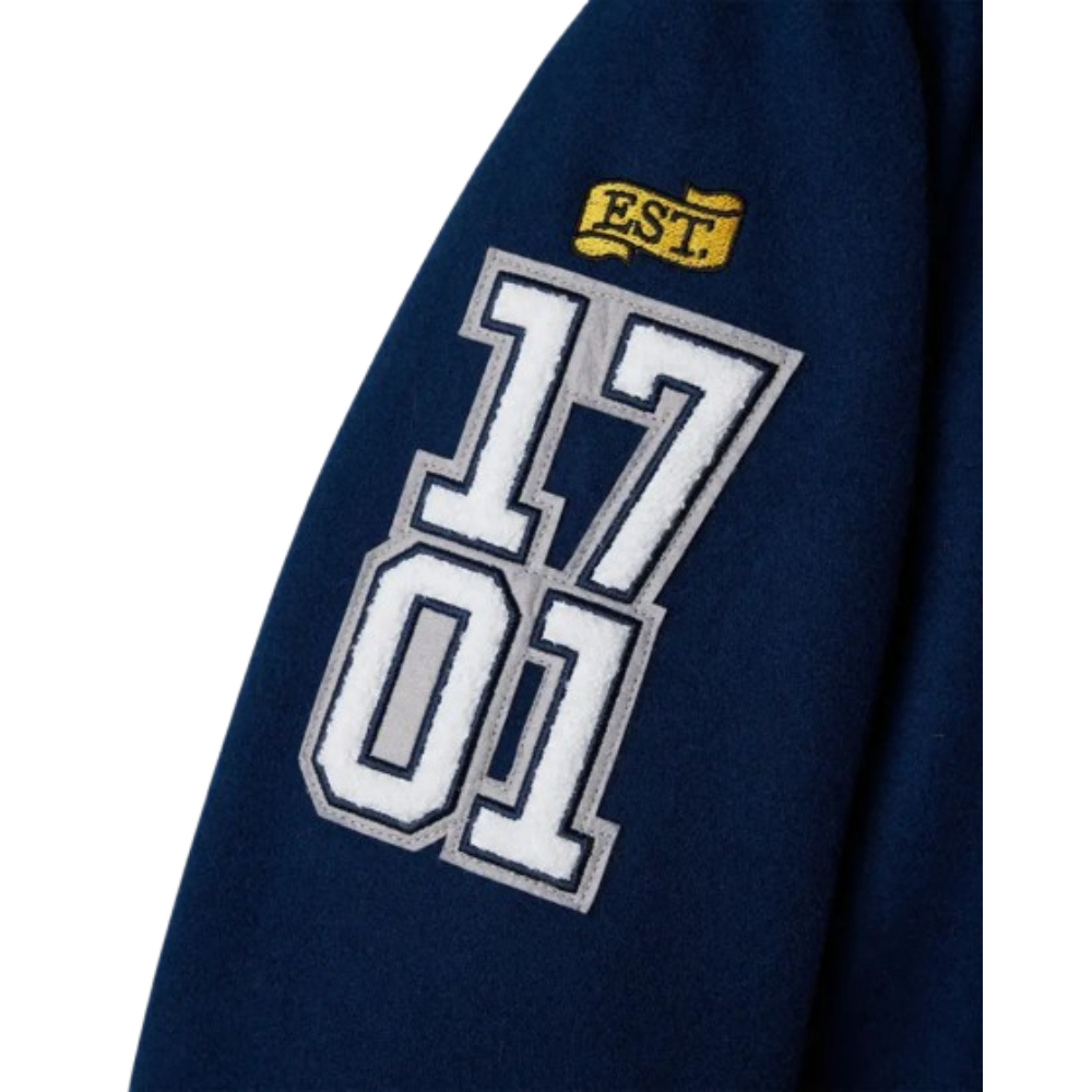 OVO x Yale Campus Varsity Jacket | Royal Leather Jackets