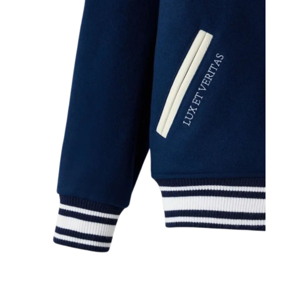 OVO x Yale Campus Varsity Jacket | Royal Leather Jackets