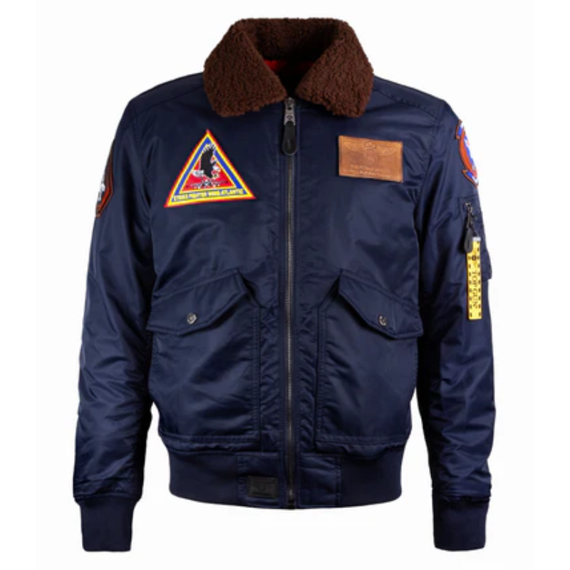 Top Gun Atlantic Fleet Nylon Navy Bomber Jacket - RLJ