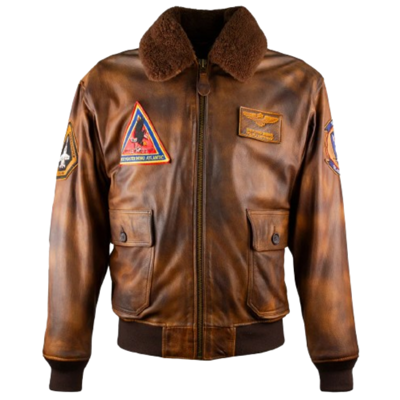 Top Gun Hook Brown Leather Jacket | RLJ