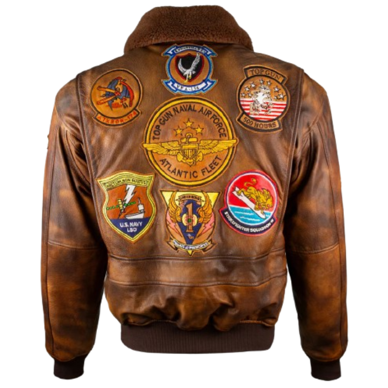 Top Gun Hook Brown Leather Jacket | RLJ