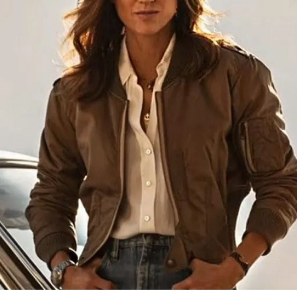 Top Gun Maverick Penny Benjamin Brown Jacket | RLJ
